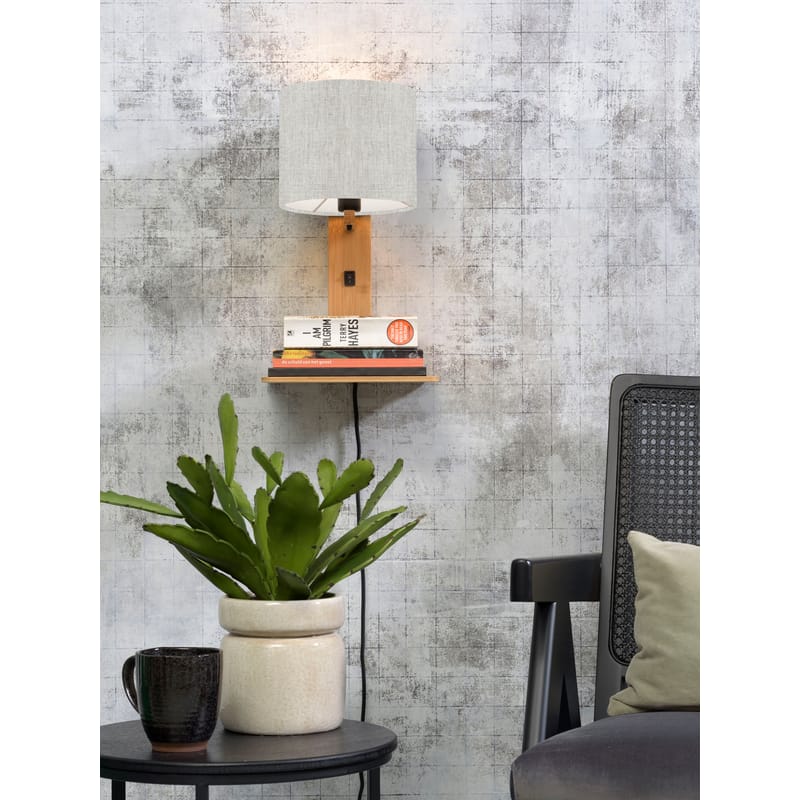 Wandleuchte mit Stromkabel Andes von GOOD&MOJO - grau bambus natur ...
