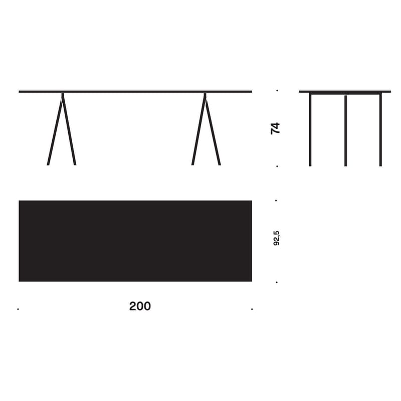 Hay Loop Rectangular table - white | Made In Design UK