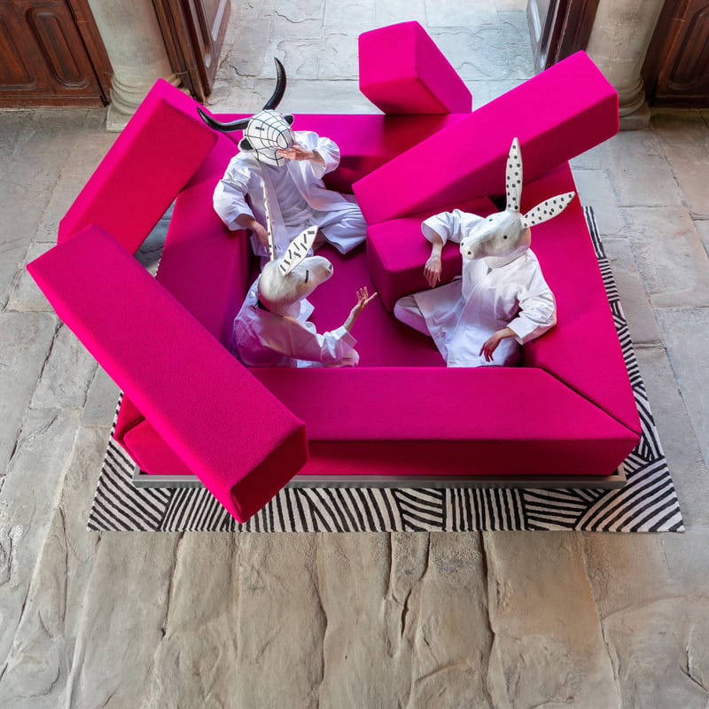 Canapé modulable Rumble POLTRONOVA - rose | Made In Design