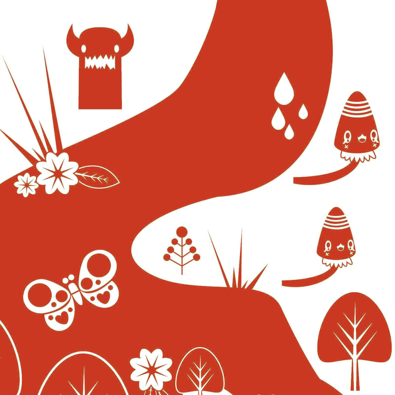 Sticker Flora and Fauna 1 Red Domestic - rouge | Made In Design