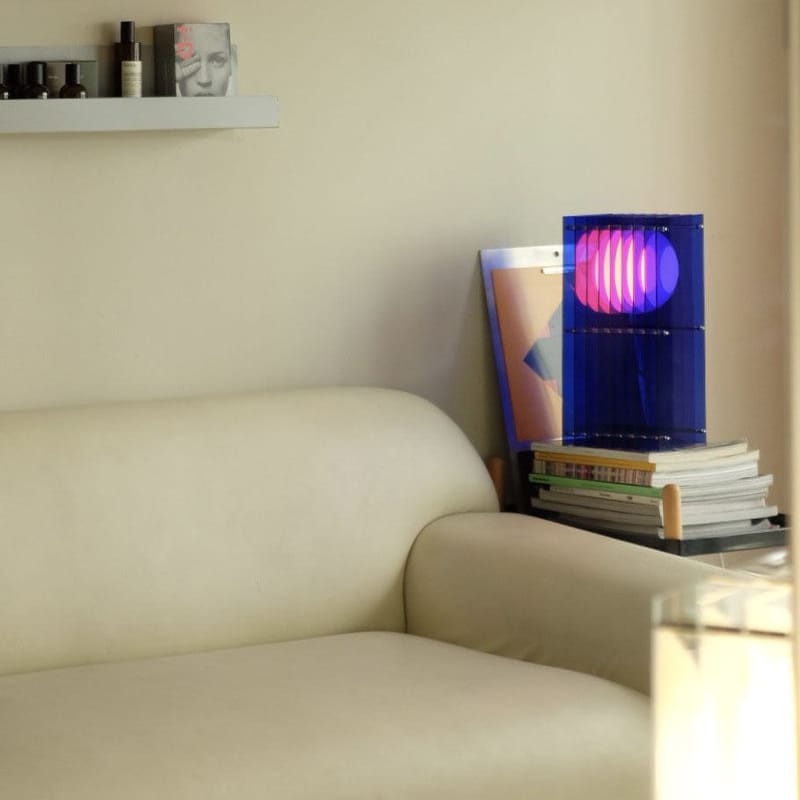 Lampe de table Lop Small Rectangle BANG - bleu | Made In Design