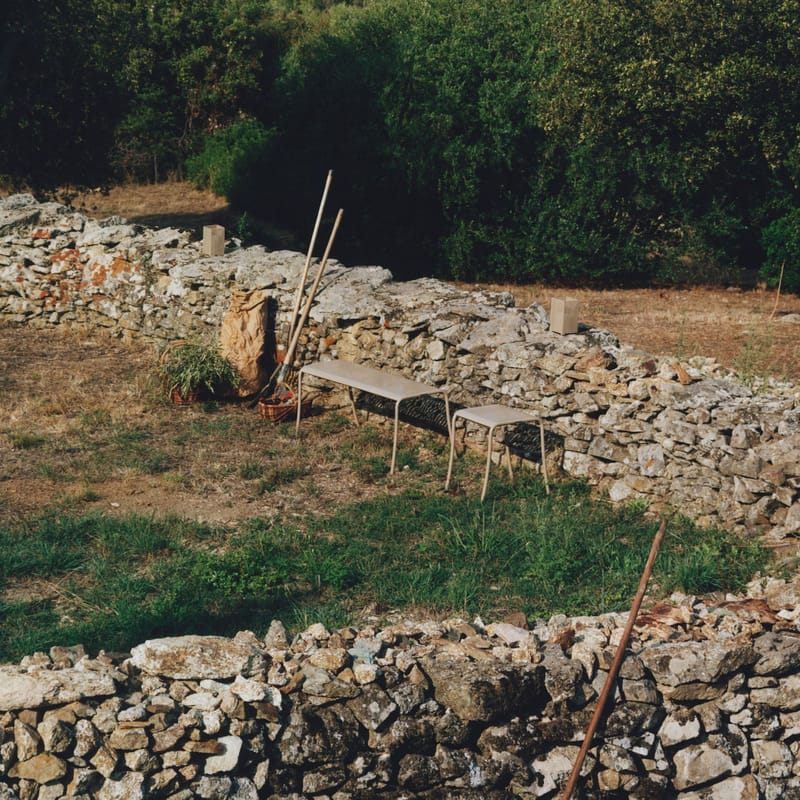 Banc Patio Lames Tolix - blanc | Made In Design