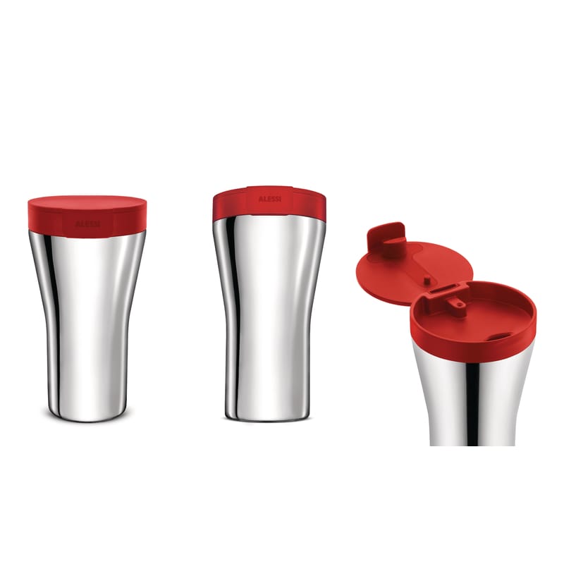 Alessi Caffa Insulated mug - red steel | Made In Design UK