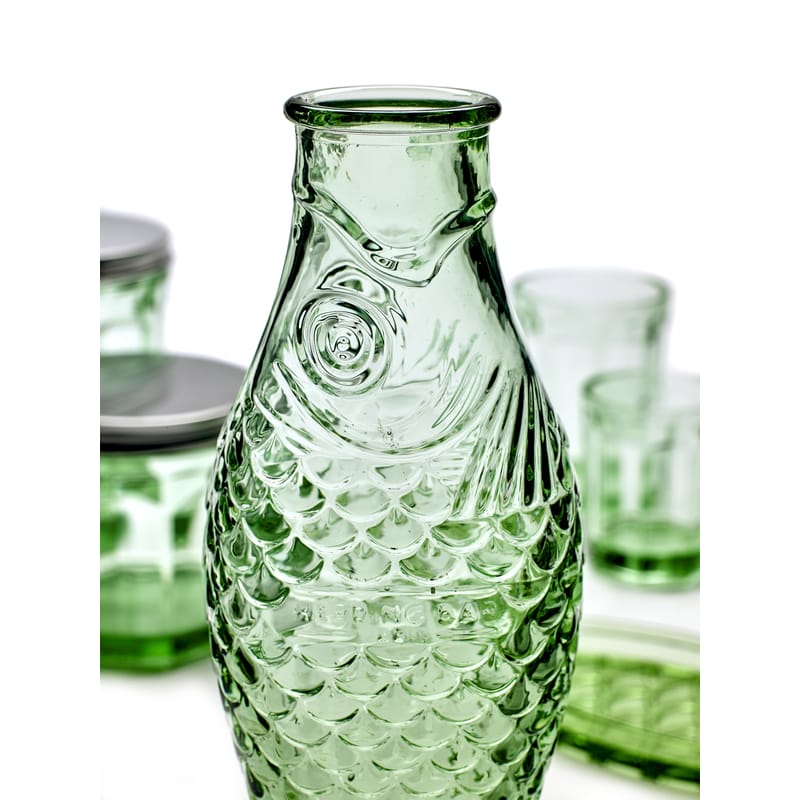 Serax Fish & Fish Carafe - transparent green | Made In Design UK