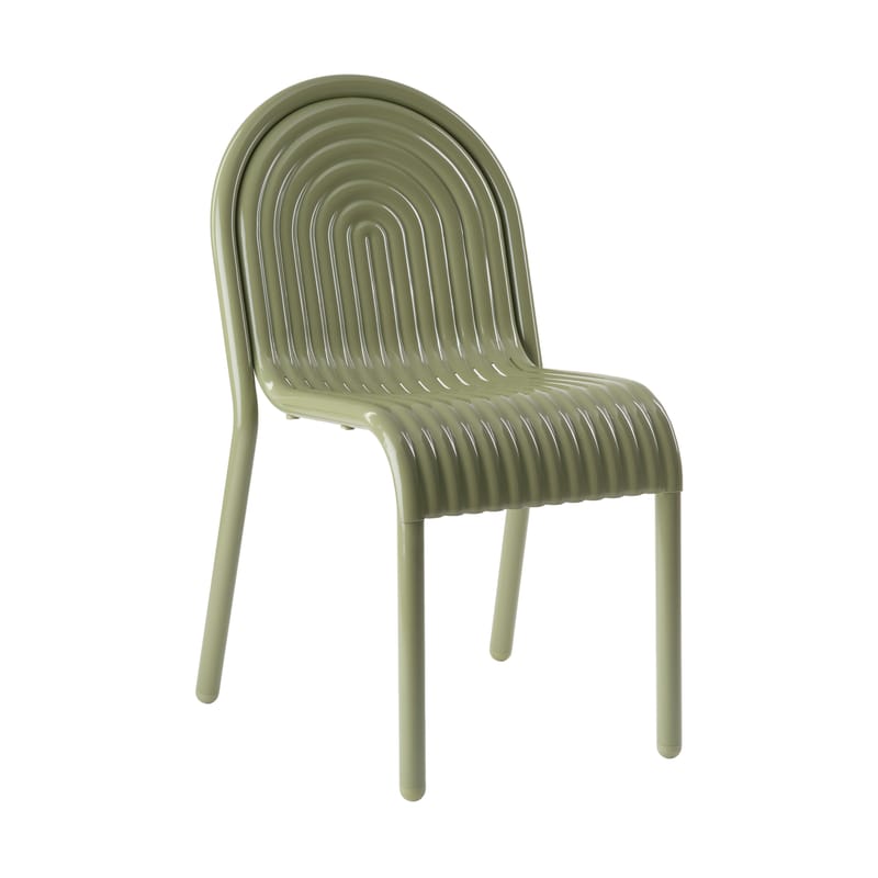 Chaise empilable Groove Tom Dixon - vert | Made In Design