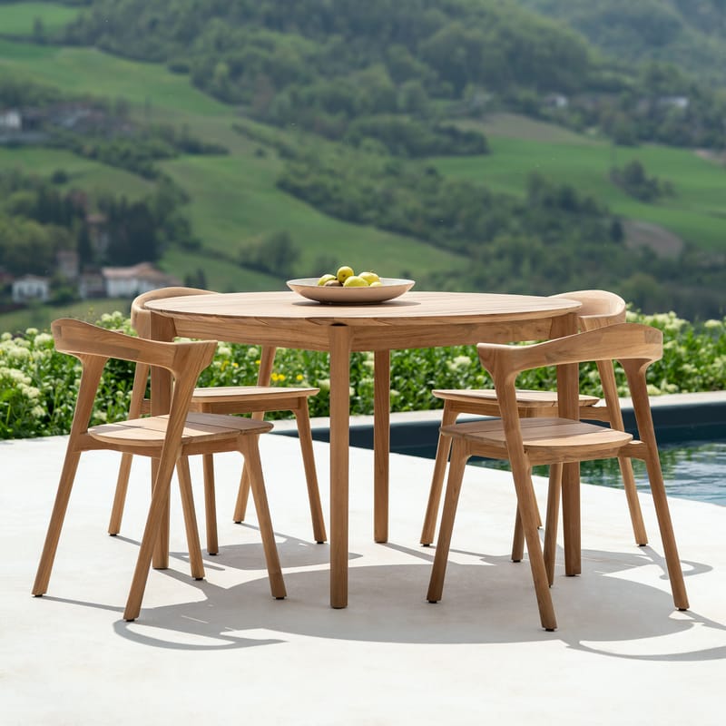 Table ronde Bok OUTDOOR Ethnicraft - bois naturel | Made In Design