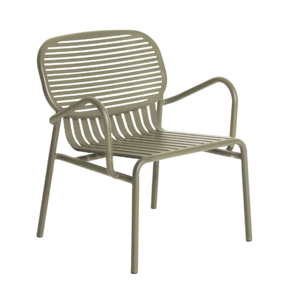 Fauteuil bas Week-End Petite Friture / Empilable - Aluminium - Vert - Métal | Made In Design