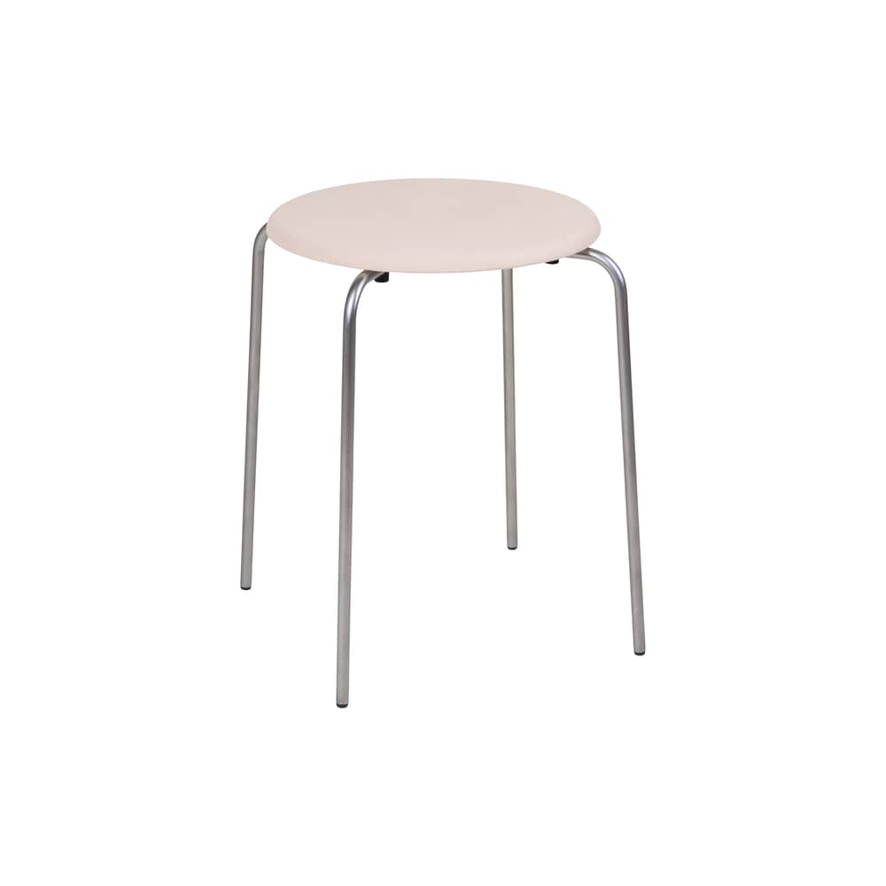 Stool Petit Rond Frama / Leather seat - Metal - Metal | Made In Design