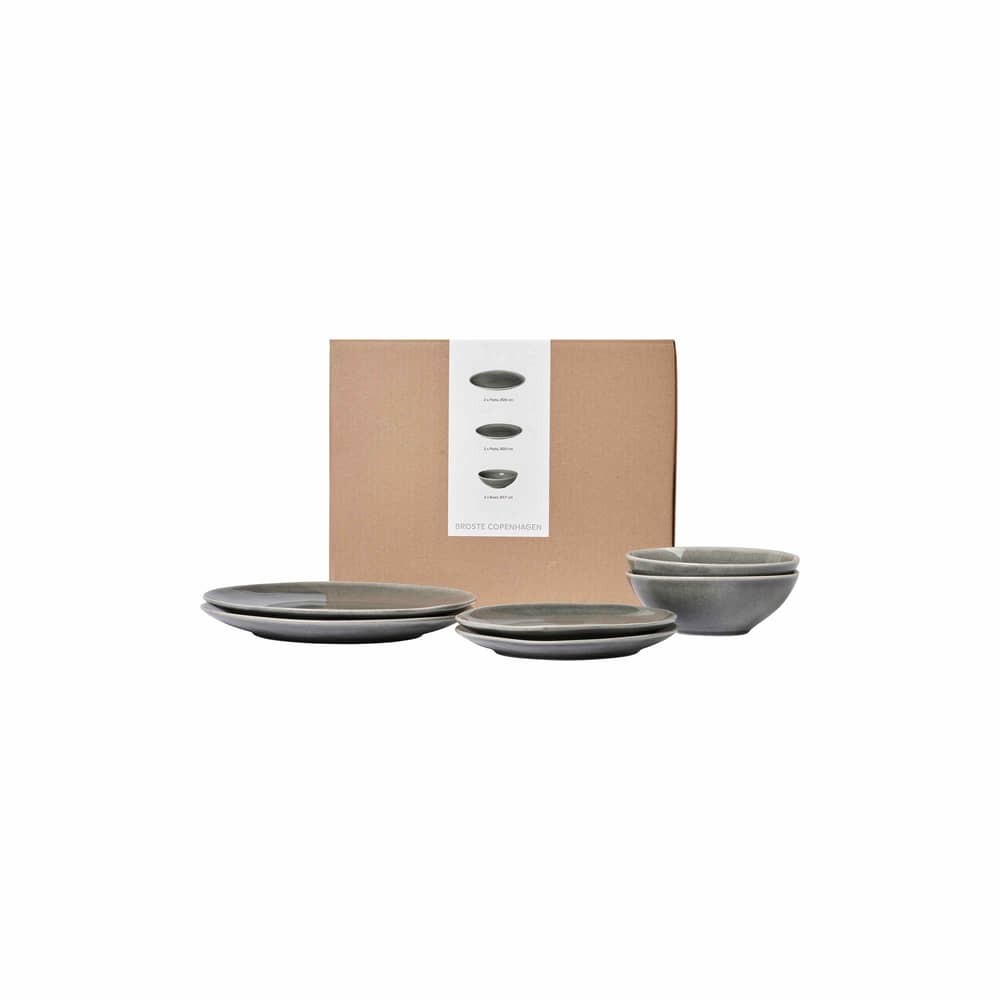 Set vaisselle Nordic Rain BROSTE COPENHAGEN / 2 personnes - 6 pièces ...