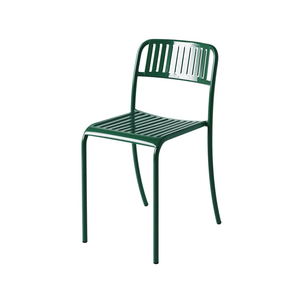 Chaise empilable Patio Lames Tolix / Lattes - Vert - Métal | Made In Design