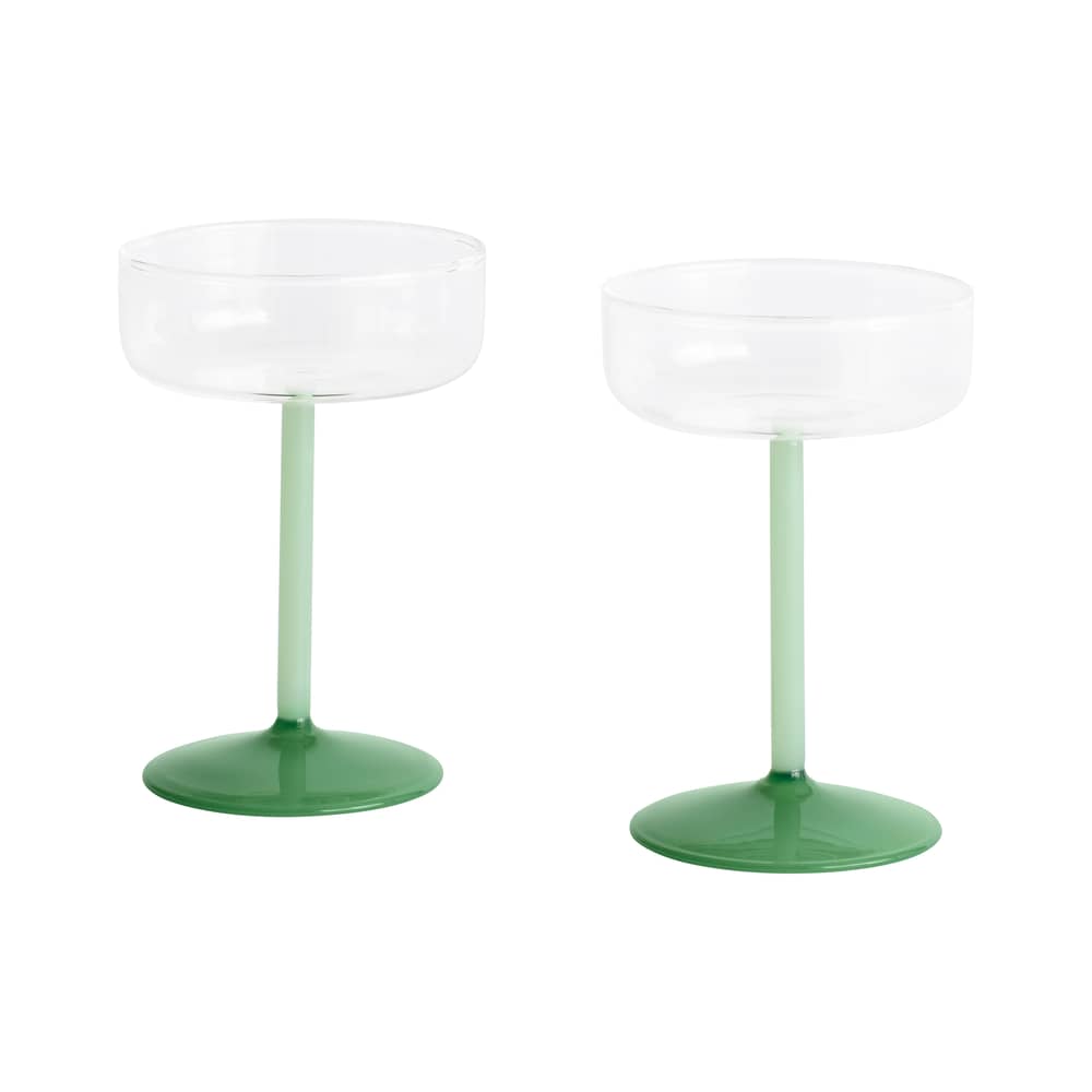 Coupe à champagne Tint Hay / Set de 2 - Vert - Verre | Made In Design