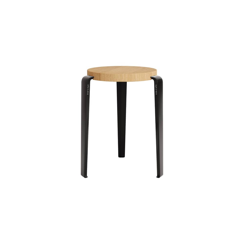 Tabouret empilable Lou TIPTOE / H 45 cm - Chêne - Noir - Métal | Made ...