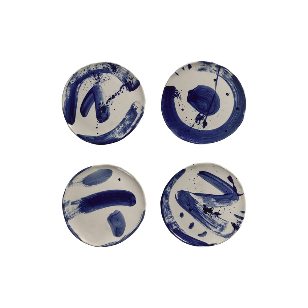 Dessert plate Sophia Serax / Set of 4 - Ø 22 cm - Hand-painted - Blue ...