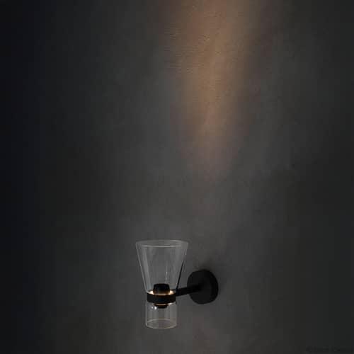 Wall light Nocturne - Cone Flos / LED - Adjustable - Black - Glass ...