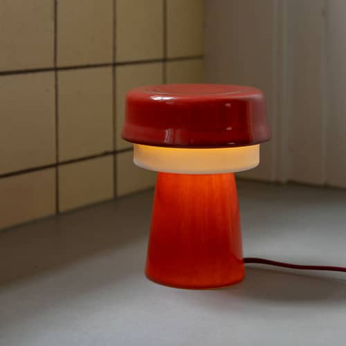 Table lamp Hat & klevering / Ø 16 x H 20 cm - Red - Ceramic | Made In ...