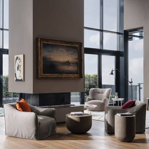 Coffee table Heiko 42 Gervasoni / Ø 60 x H 40 cm - Grey - Ceramic ...