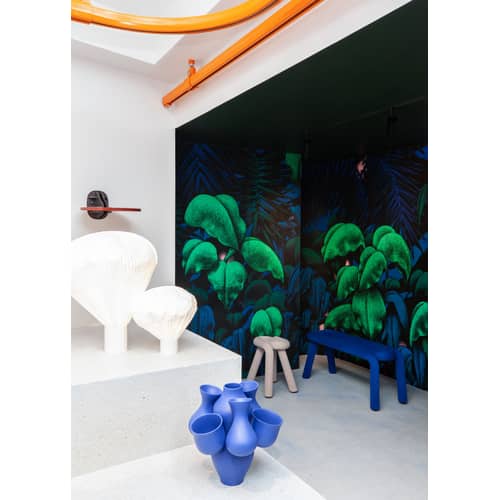 Moustache Bold Upholstered stool - orange | Made In Design UK