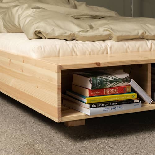 Double bed Merge KARUP DESIGN / For mattress 160 x 200 cm - Bench / Storage integrated - Natural ...