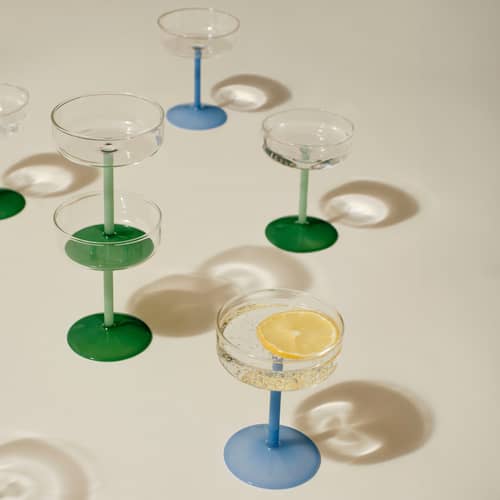 Coupe à champagne Tint Hay / Set de 2 - Vert - Verre | Made In Design