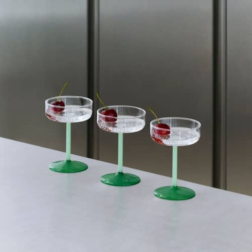 Coupe à champagne Tint Hay / Set de 2 - Vert - Verre | Made In Design