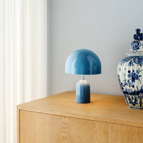 Wireless rechargeable lamp Bell Portable LED Tom Dixon / H 28 cm - Blue ...