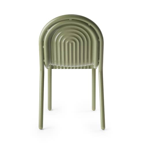 Chaise empilable Groove Tom Dixon - Vert - Métal | Made In Design