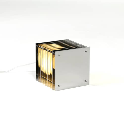 BANG Lop Small Square Table lamp - polished steel | Made In Design UK
