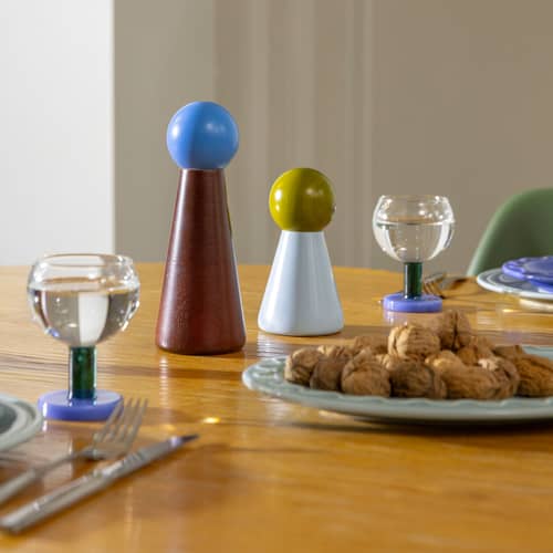 Spice mill Halma Small & klevering / H 15 cm - Blue - Wood | Made In Design