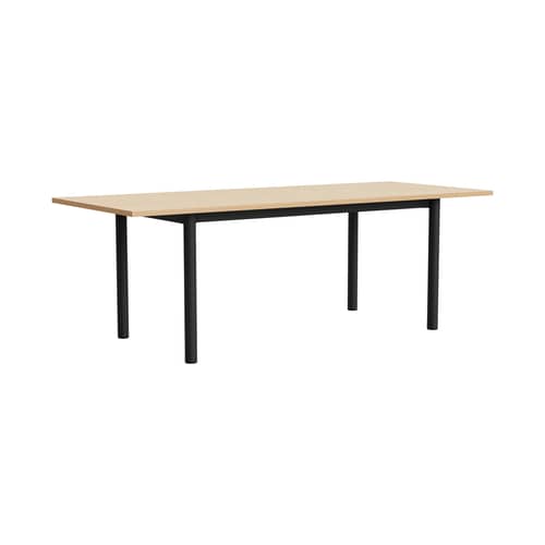 Rectangular table Annex Overhang Hay / 220 x 90 cm - Natural wood ...