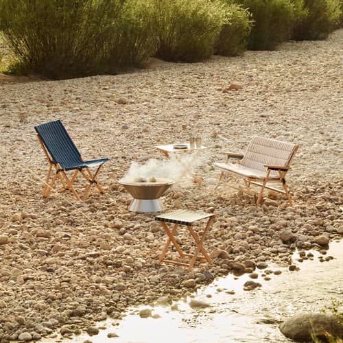 Folding side table Outdoor Market Hay / 41 x 52.5 x H 44 cm - Jasper ...