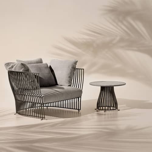Table basse Venexia Ethimo / Pierre de lave / Ø 60 x H 48 cm - Gris ...