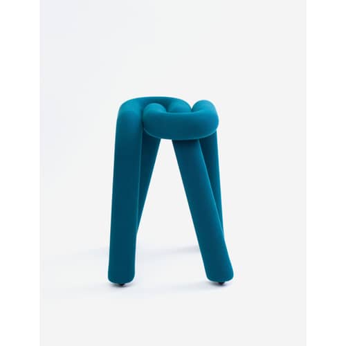 Moustache Bold Upholstered stool - peacock blue | Made In Design UK