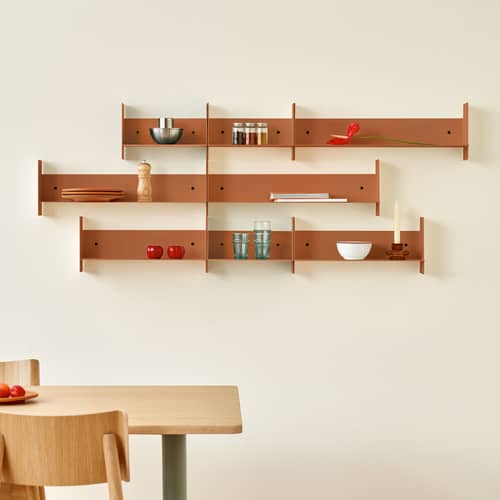 Etagère Pli TIPTOE / L 60 x P 15 cm - Rouge - Métal | Made In Design