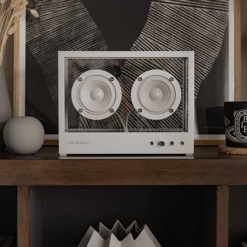 Enceinte Bluetooth Small Transparent Speaker transparente / L 26 x H 20 ...