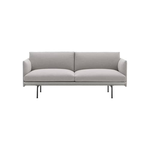 Canapé 2 places Outline Muuto / L 170 cm - Gris - Tissu | Made In Design