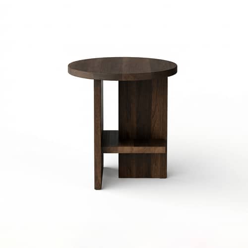 End table Tee NINE / Ø 40 x H 42.5 cm - Brown - Wood | Made In Design