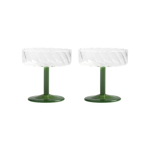 Coupe à champagne Twirl & klevering / Set de 2 - Vert - Verre | Made In ...