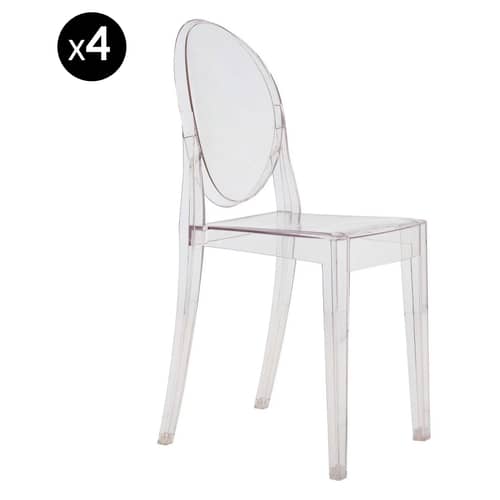 Chaise Victoria Ghost Kartell / Lot de 4 - Cristal | Made in Design