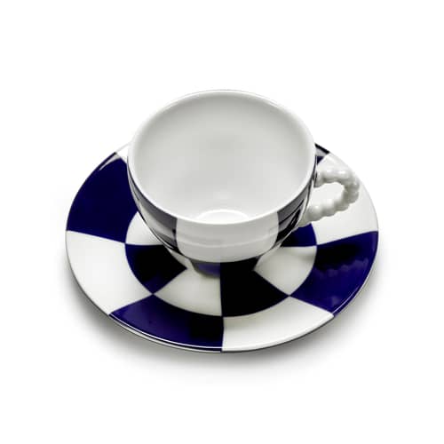 Cup with saucer Fête des Bêtes Serax / Set of 2 - Blue - Ceramic | Made ...