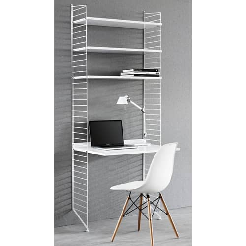 Wall desk String® String Furniture L 78 x H 200 cm - White - Metal wood ...