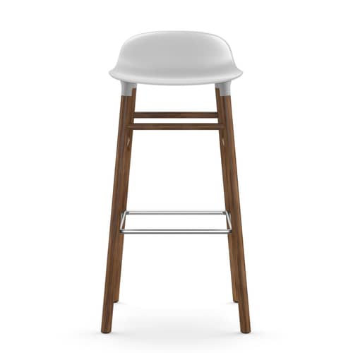 Bar stool Form Normann Copenhagen H 75 cm / Walnut leg - White ...