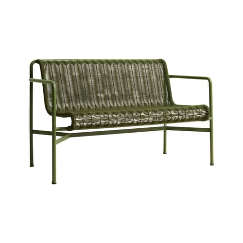 Bank mit Rückenlehne Palissade Cord Dining Hay / L 128 cm - Kordel ...