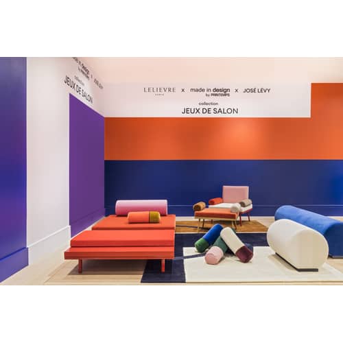 Coussin Tube court Lelièvre Paris - bleu | Made In Design