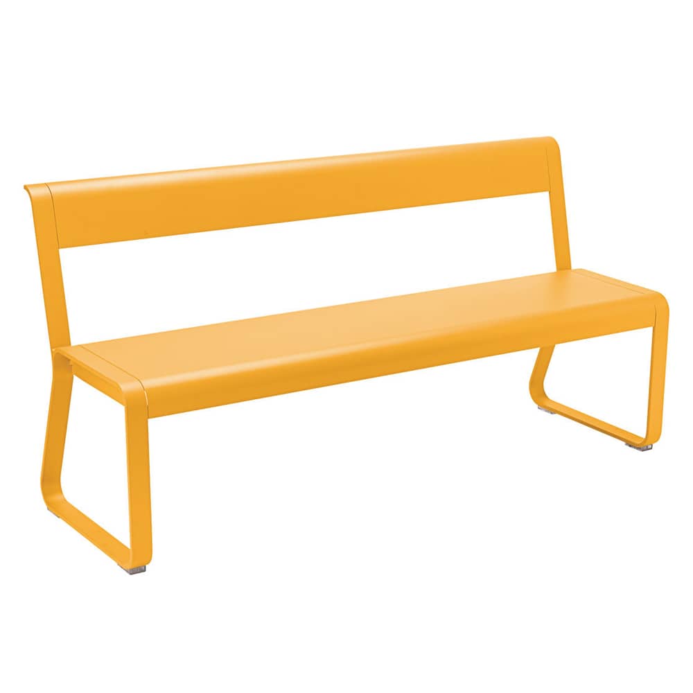 Banc avec dossier Bellevie Fermob - jaune | Made In Design