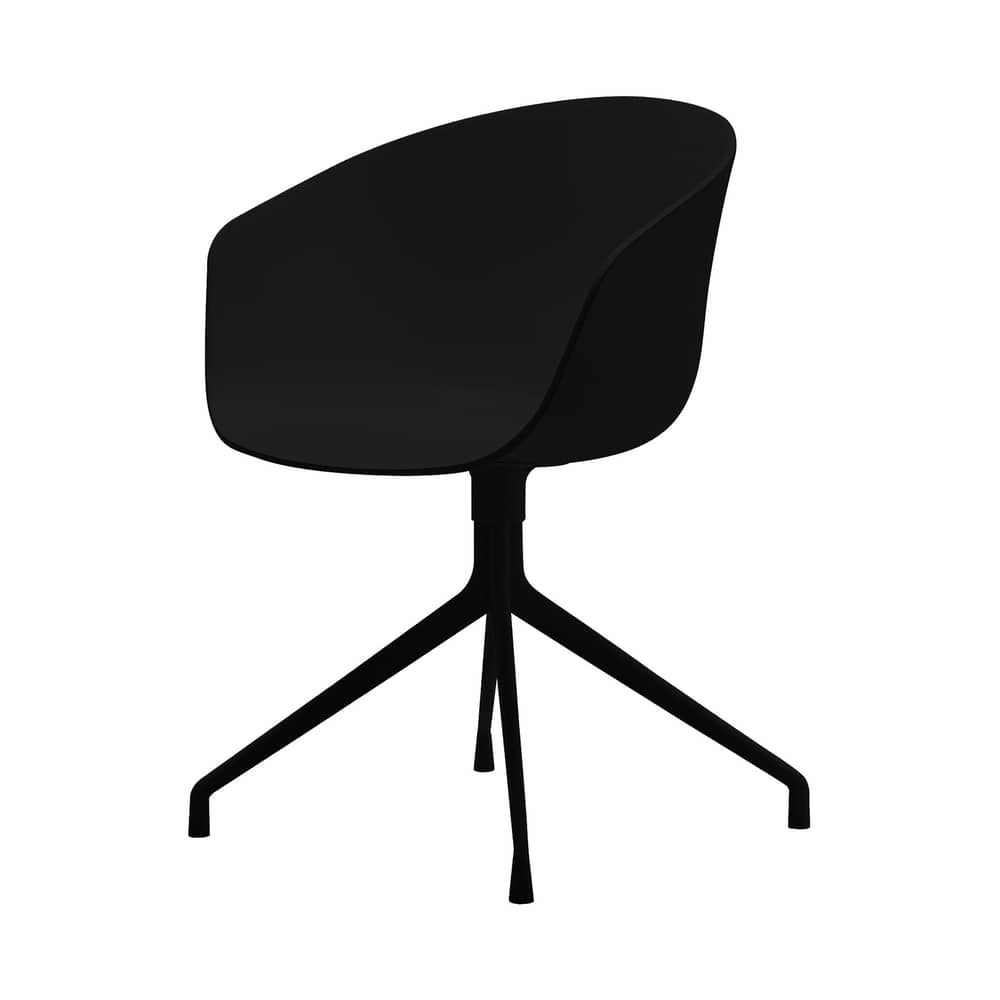 Fauteuil pivotant About a chair Hay - Noir - Plastique | Made In Design