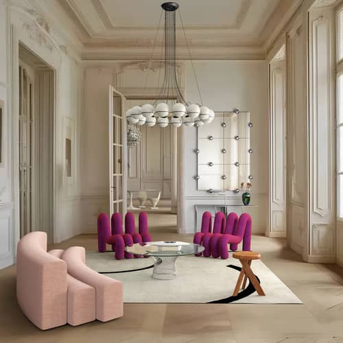 Fauteuil rembourré Extra Bold Sofa Moustache / Canapé modulable - L 72 cm (4 tubes) - Jaune ...