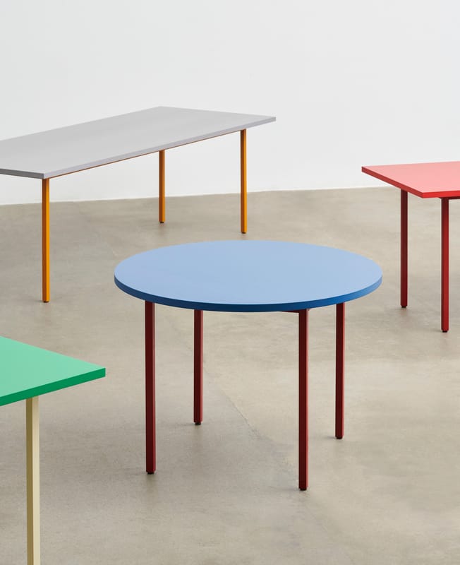 Hay Two-Colour Rectangular table - ivory mint green | Made In Design UK