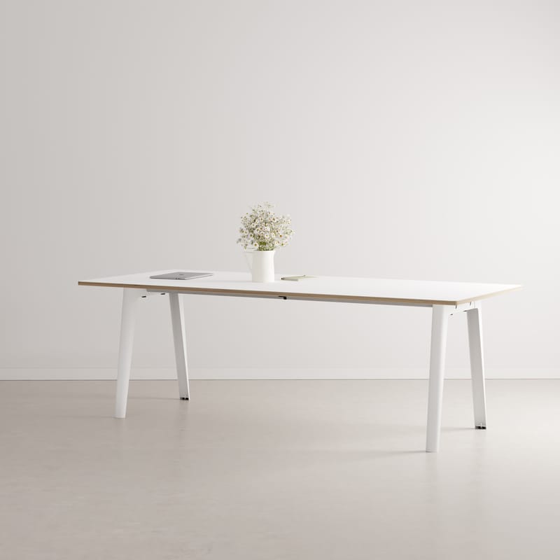 TIPTOE New Modern Rectangular table - white cloud white | Made In Design UK