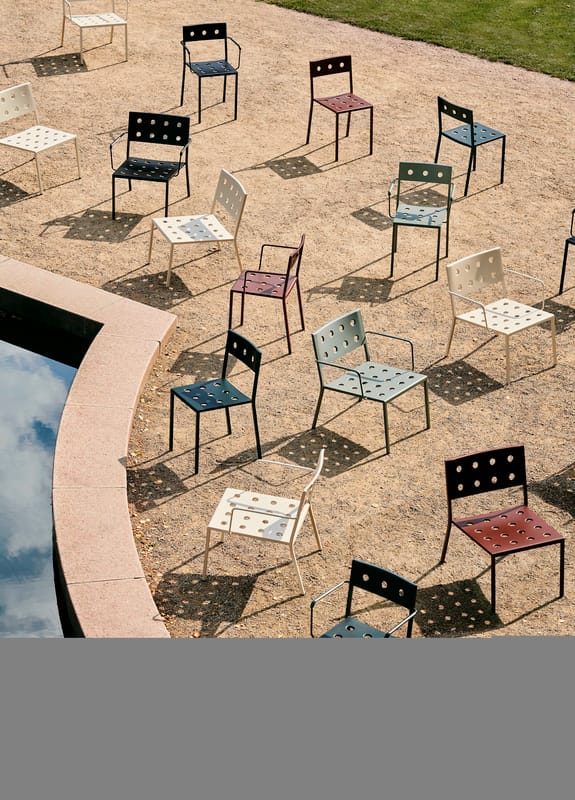 Hay Balcony Stackable Lounge chair with armrests - oxyde red | Made In ...