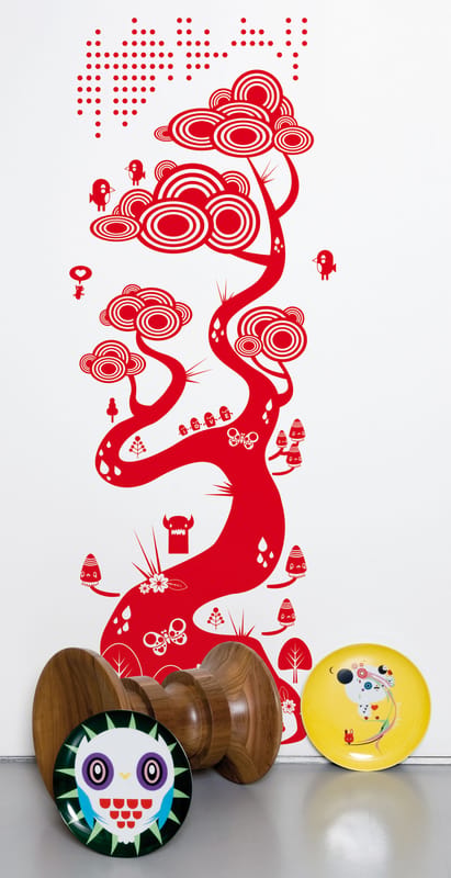 Sticker Flora and Fauna 1 Red Domestic - rouge | Made In Design